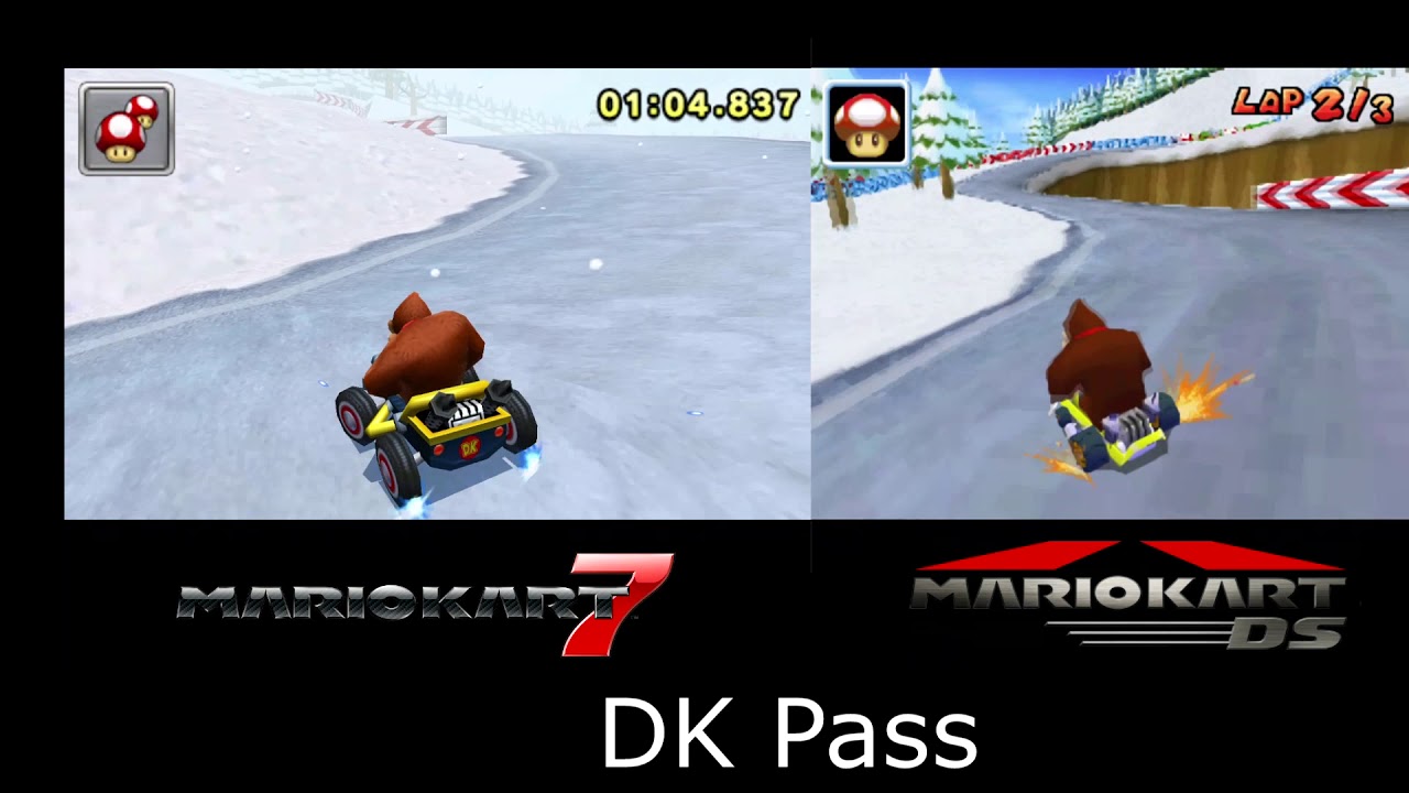 DK Pass Mario Kart DS and 7 Comparison - YouTube