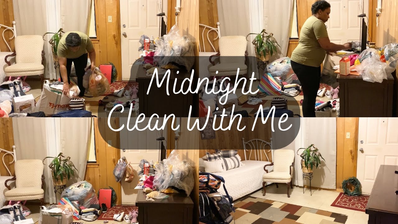 Motivational Midnight Clean with Me (Living room) - YouTube