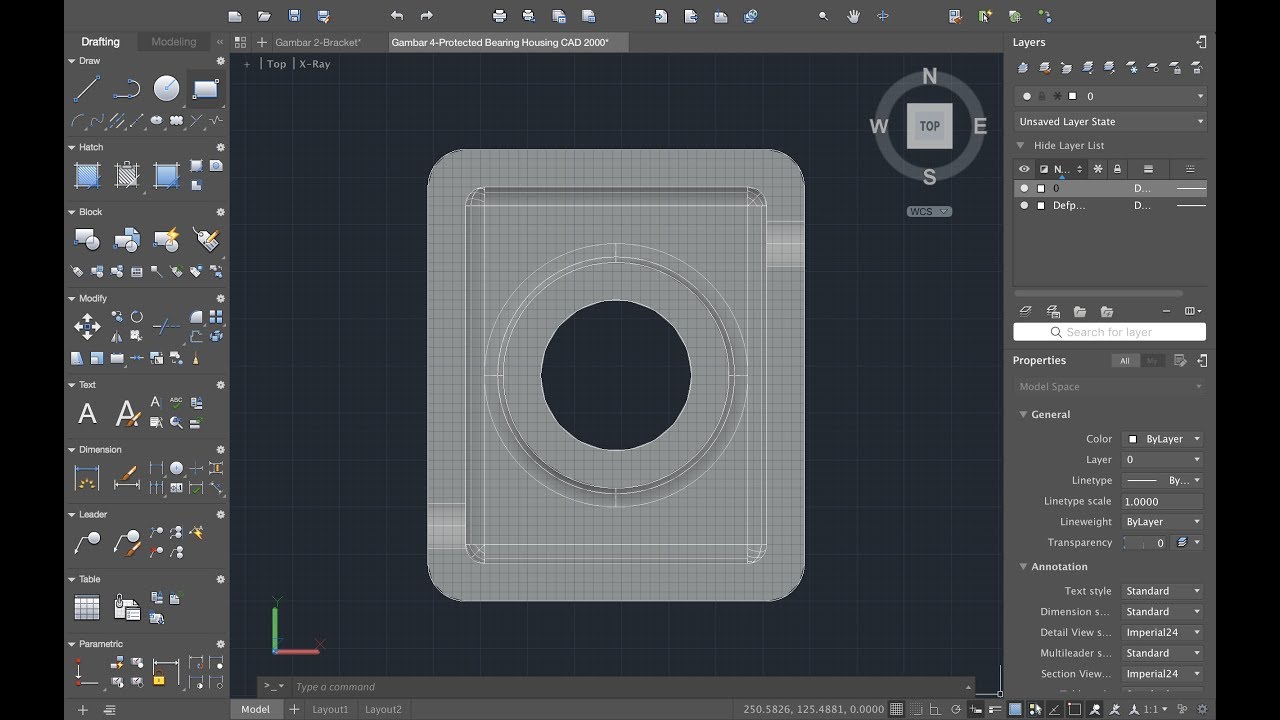 AutoCAD - Pembuatan Protected Bearing Housing 2D dan 3D - YouTube