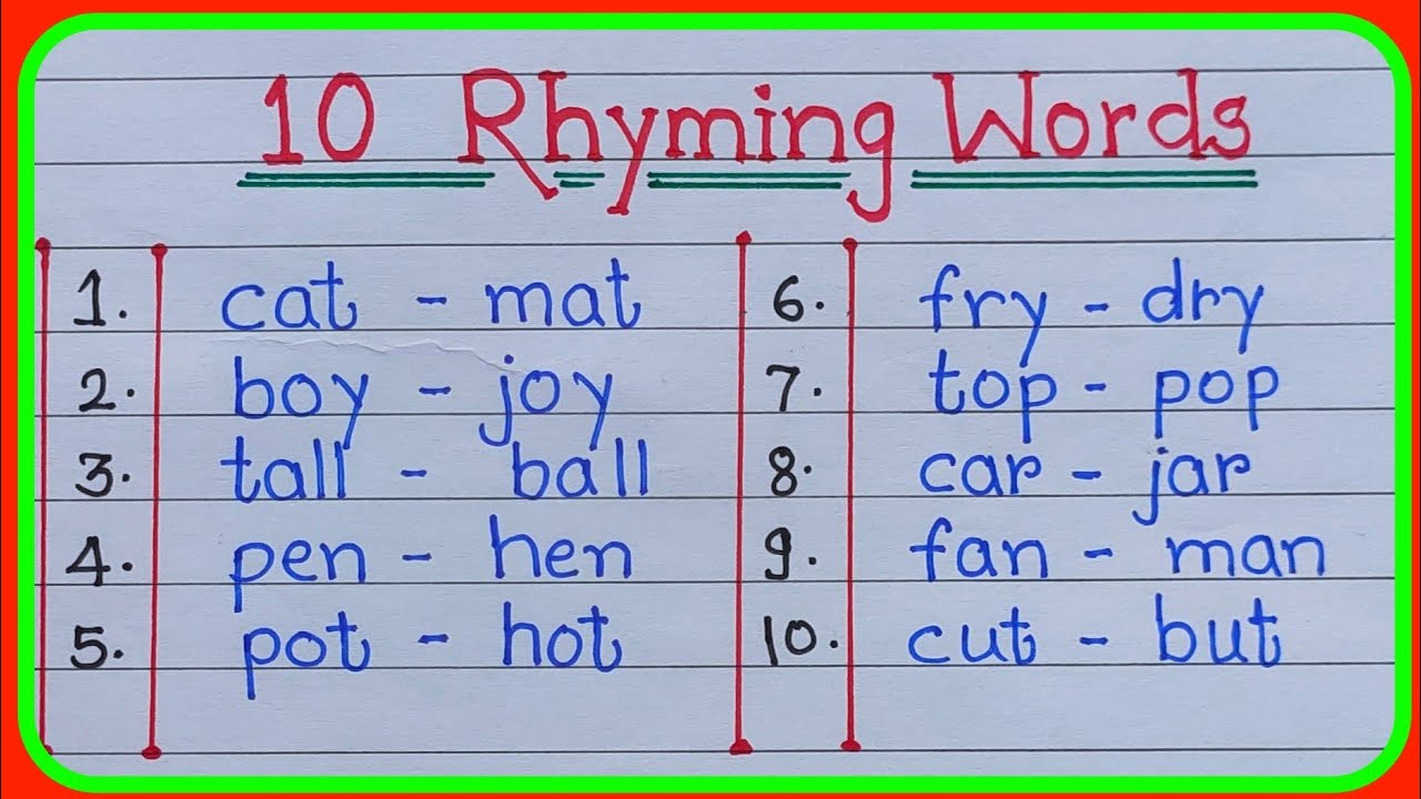 10 Rhyming Words rhyming Words In English rhyming Words List rhyming 10-rhyming-words-rhyming-words-in-english-rhyming-words-list-rhyming