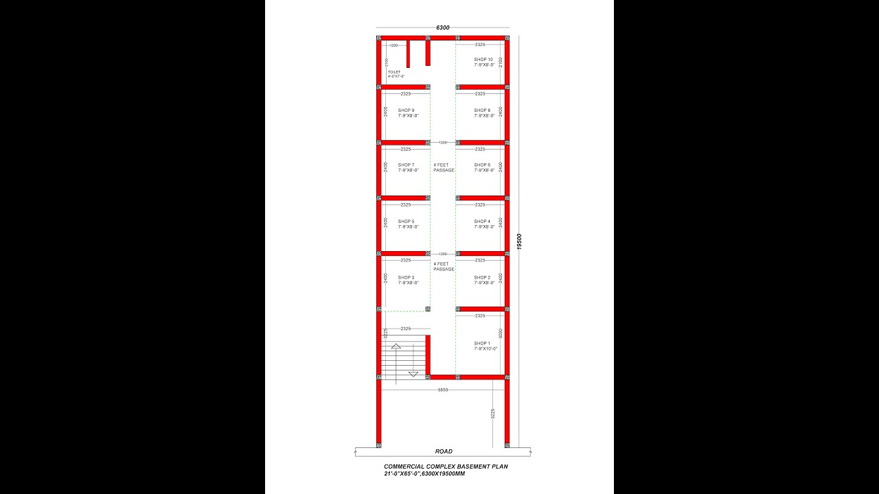 21x65 basement shop plan,21x65 market shop plan,21x65 duplex shop plan ...