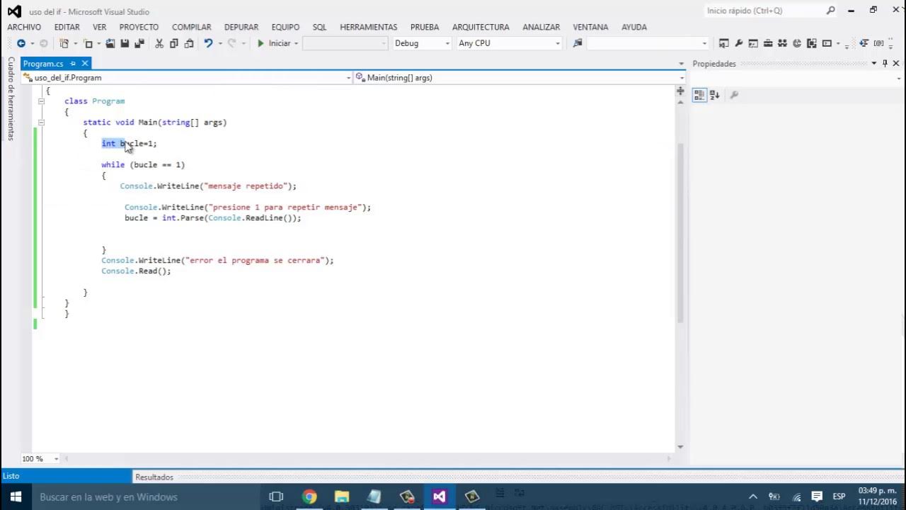 Uso del WHILE en C# (ejemplo y estructura) - YouTube