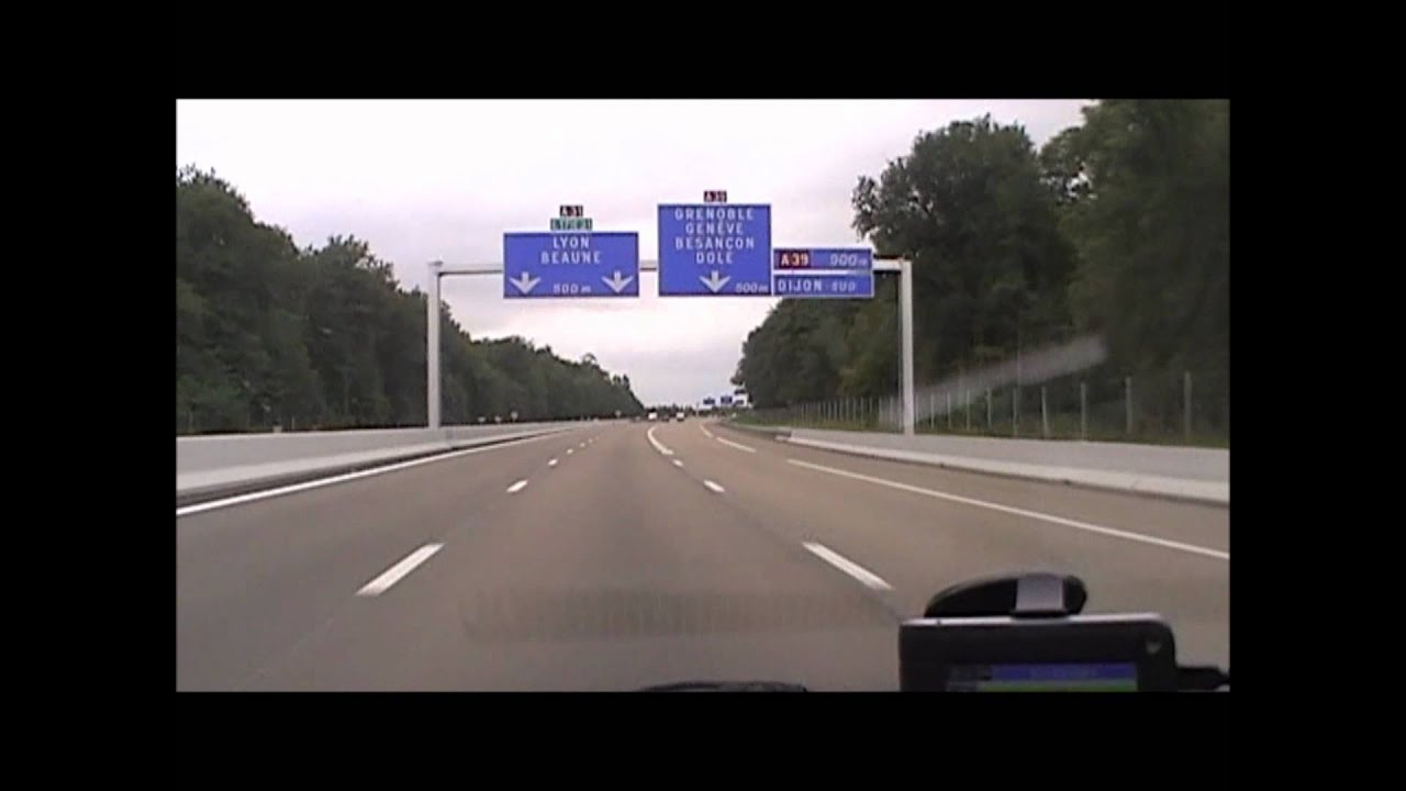 France Route du Soleil Dijon splitting (splitsing) highway A31/A39 ...