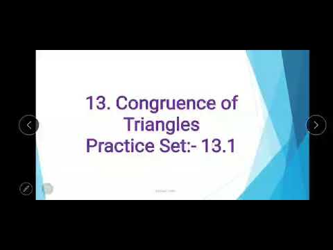 Maths std 8 th, 13.Congruence of triangles, Practice Set:- 13.1 - YouTube
