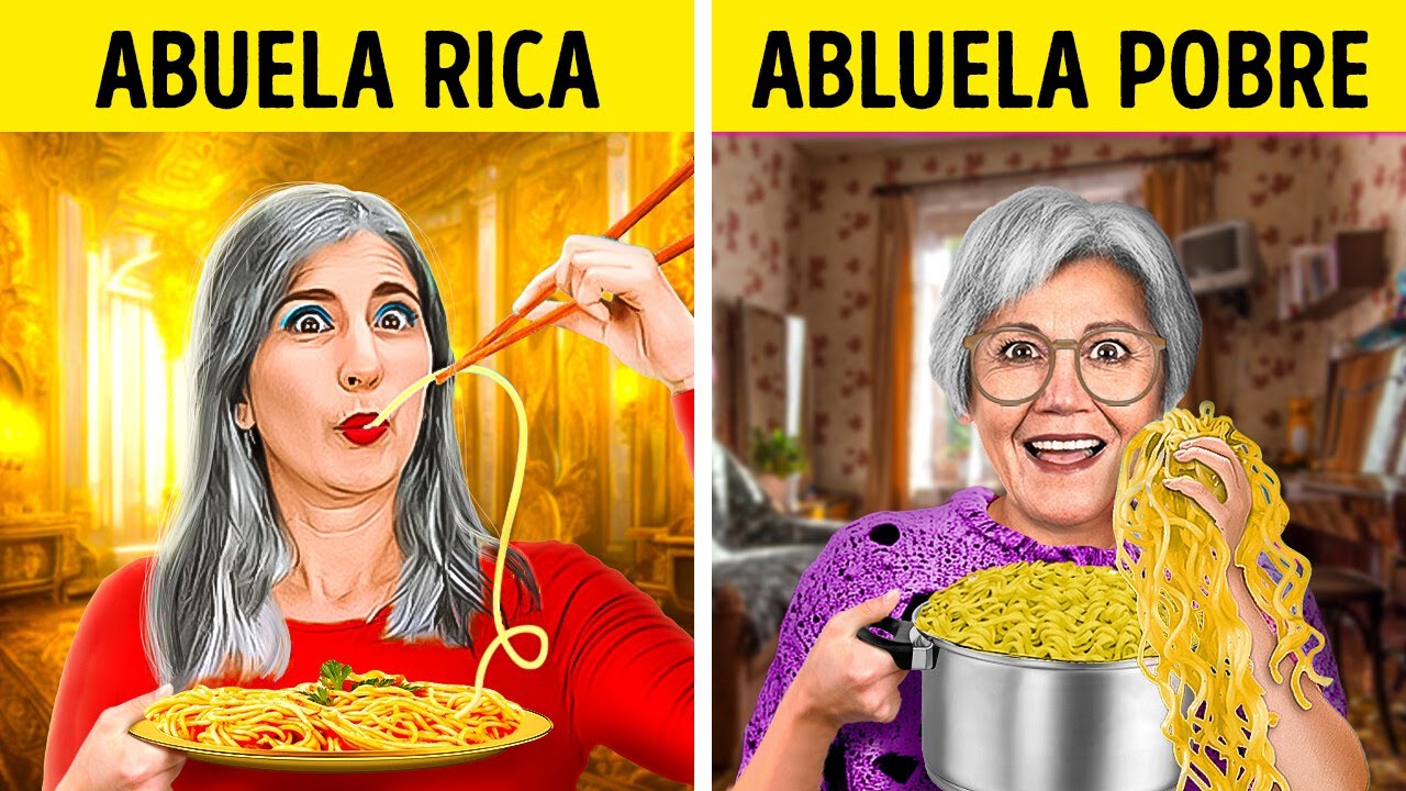 Desafío de cocina rica y pobre || Luchas de ricos vs. pobres por 123 GO ...
