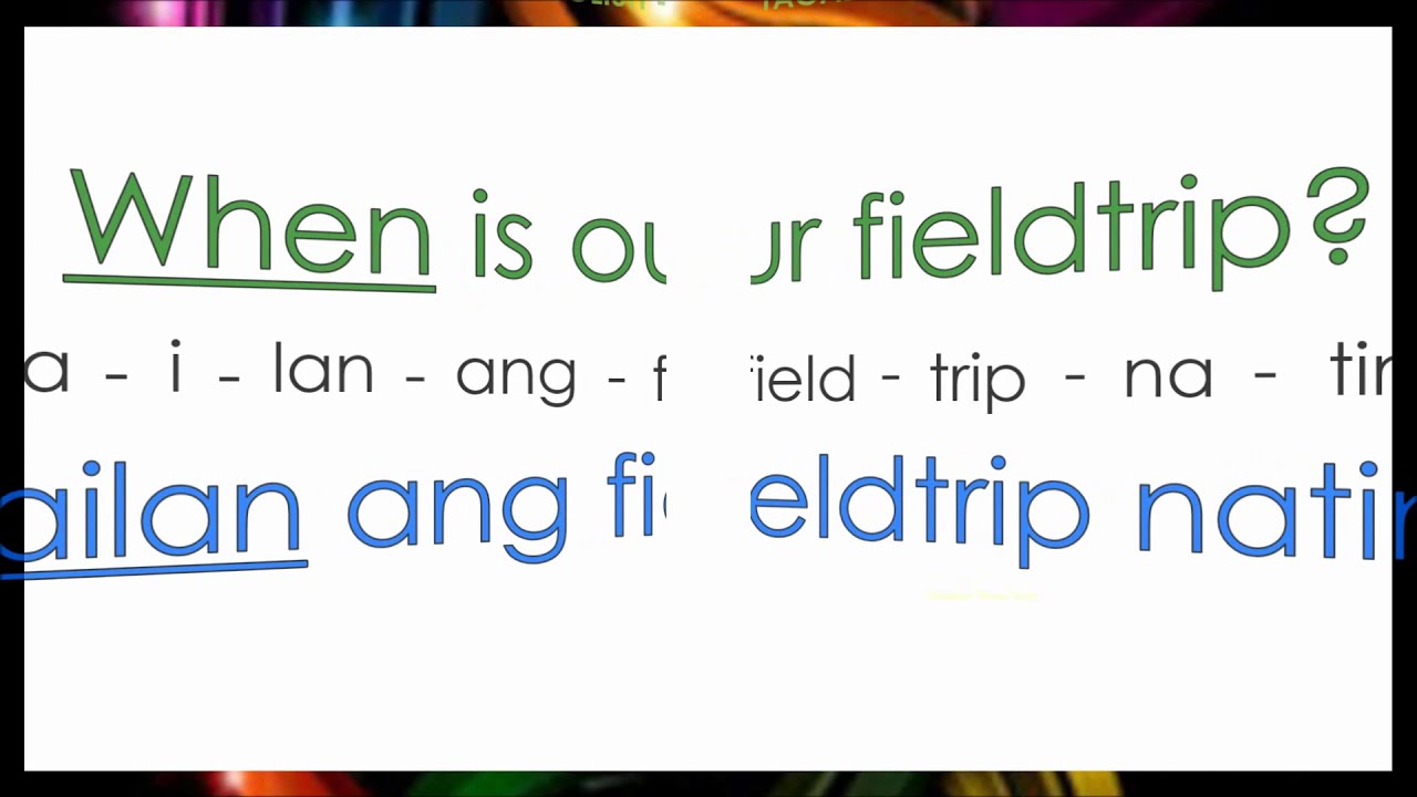 English - Tagalog, What, Where, When and Why Questions # 103 - YouTube