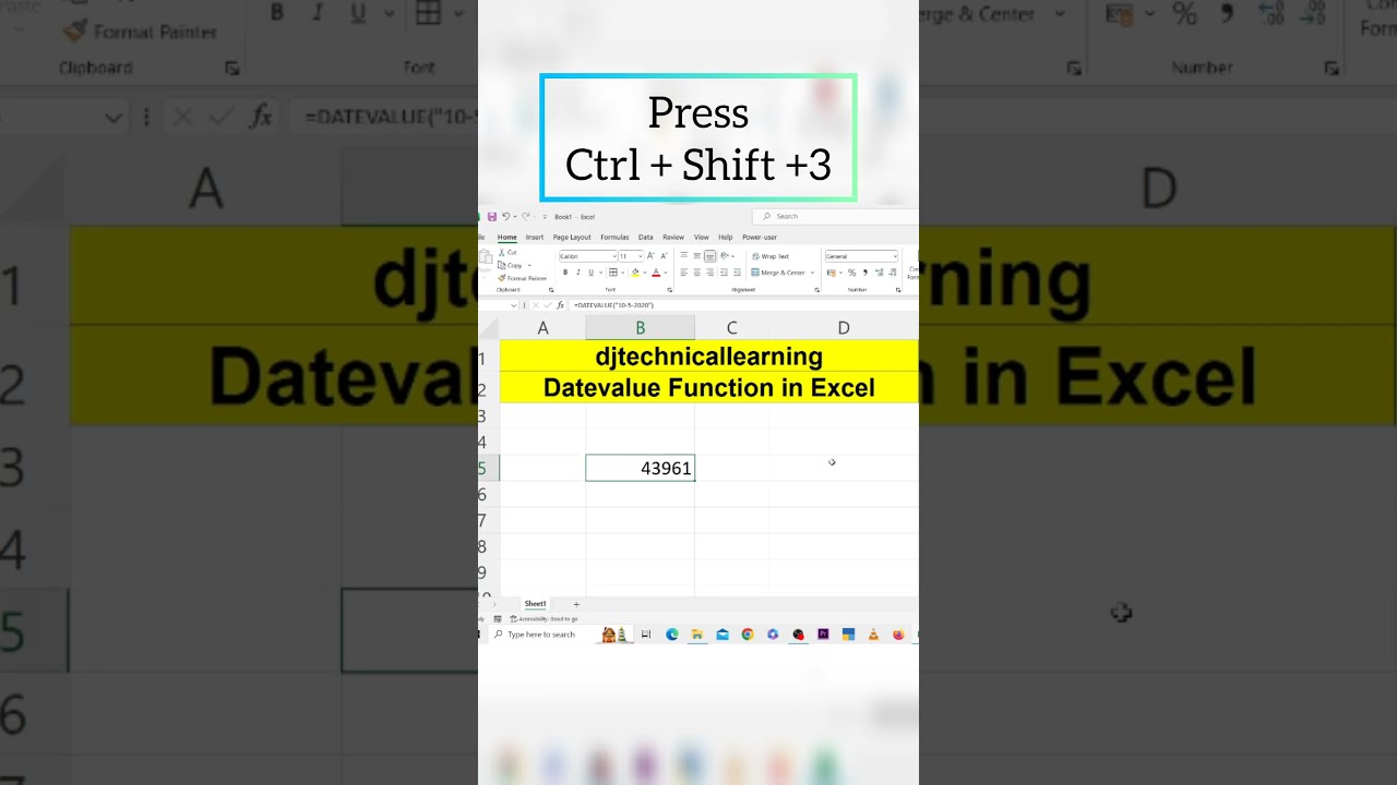 Datevalue Function In Excel Datevalue Formula excel tips Datevalue Function In Excel Datevalue Formula excel tips