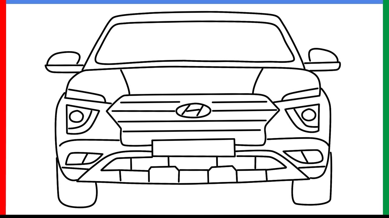 How to draw Creta from front step by step for beginners - YouTube