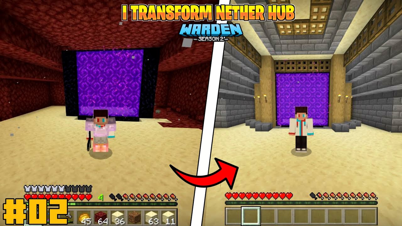 I transformed Nether Hub in "WARDEN SMP" (Part 2) - YouTube