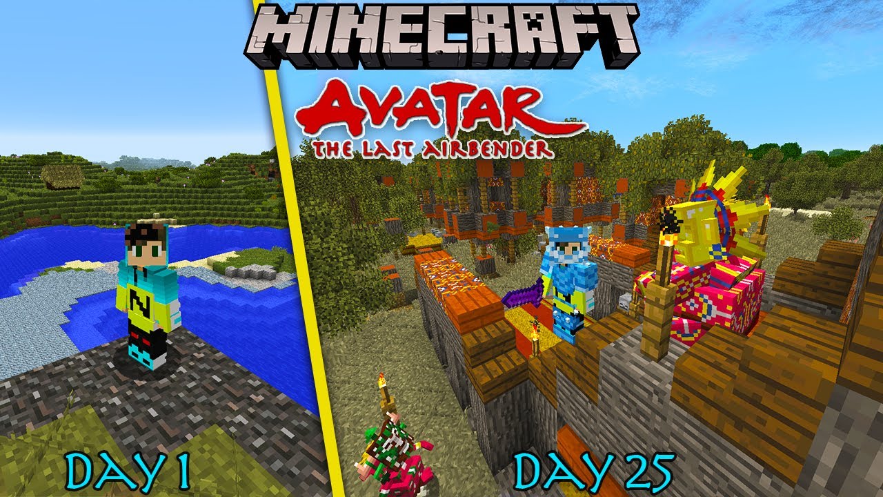 I Survived 100 Days in Minecraft as Avatar (Part 1) - YouTube