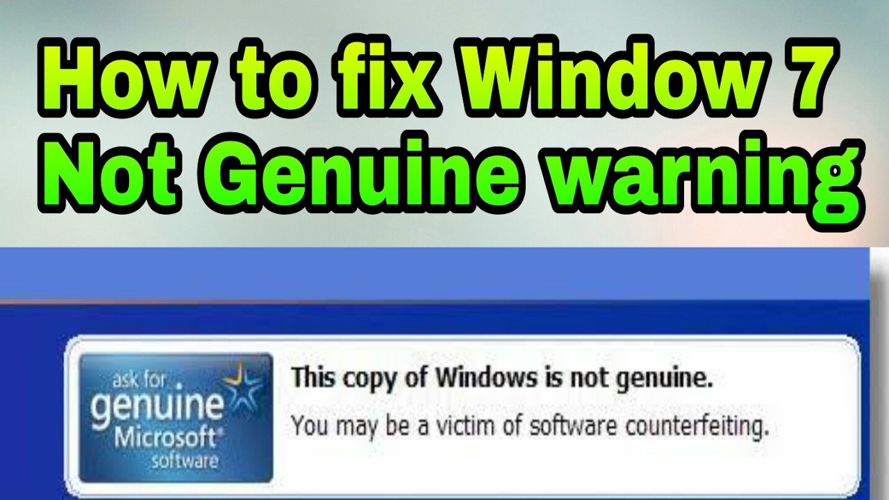 How to fix windows 7 not genuine(Windows fix) in just 4 steps - YouTube