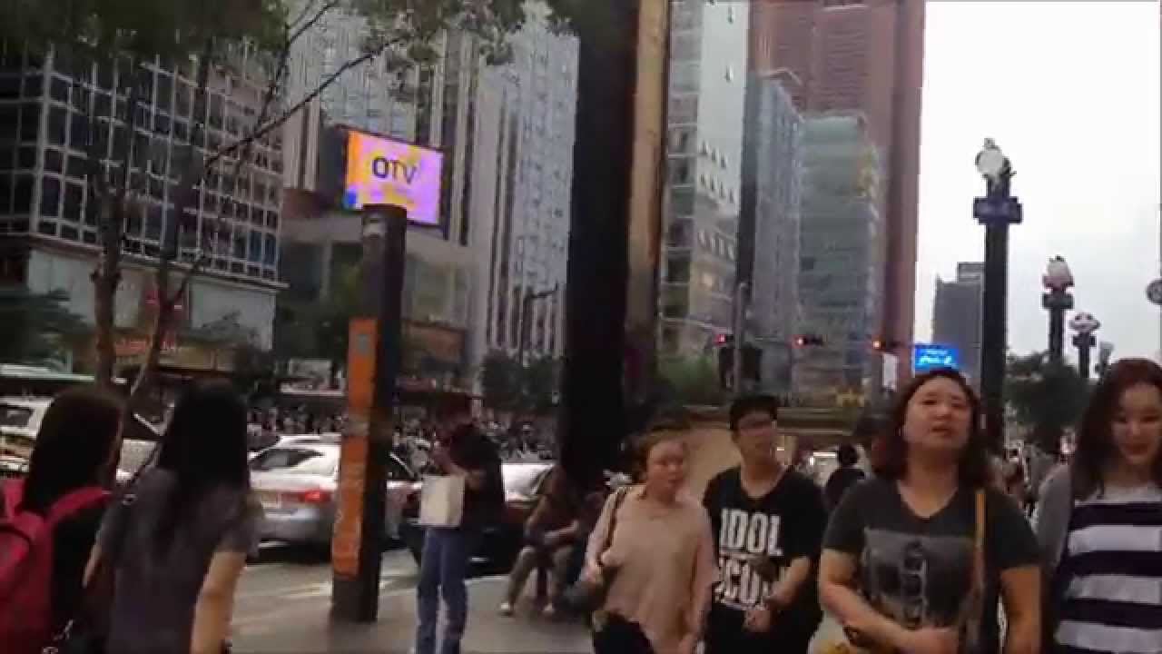 Gangnam Main Street View of Gangnam Style, Seoul, Korea 강남스타일의 그 강남 거리 ...