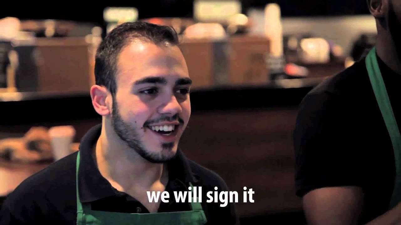 sign2sing Starbucks Canary Wharf & City 2015 - YouTube