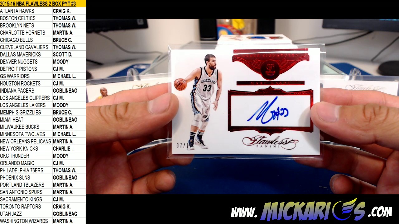 10/24/16 -- 2015-16 Panini NBA Flawless 2 Box Case Break #3 (WEBSITE ...