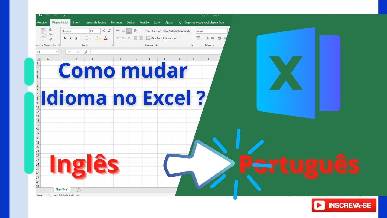 Mudar idioma do EXCEL para Português - YouTube
