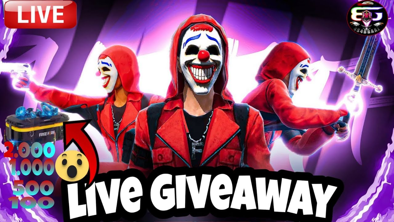 FREE FIRE LIVE GIVEAWAY CUSTOM ROOM | FF LIVE REDEEM CODE GIVEAWAY ...