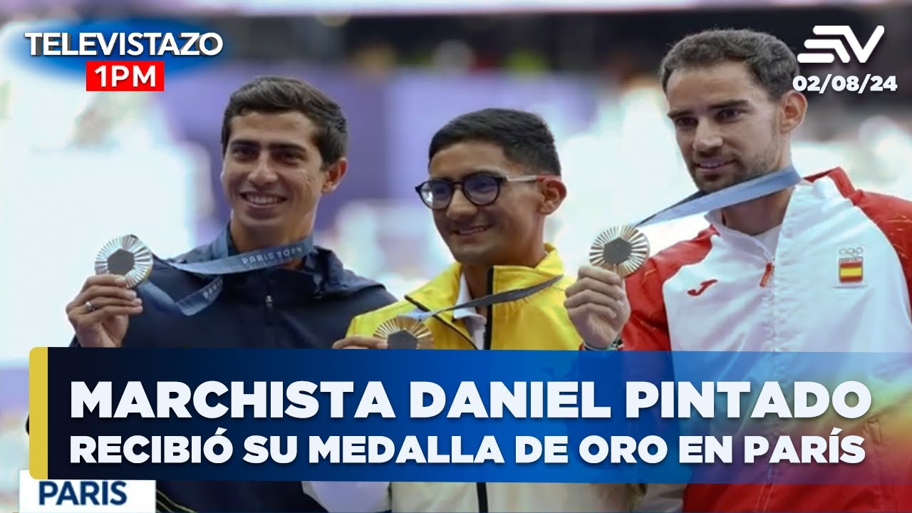 Daniel Pintado recibió su medalla de oro en París | Televistazo 1PM ...