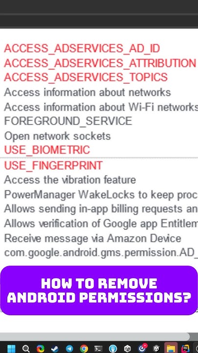 STOP Requesting Unnecessary Android Permissions in Unity! - YouTube