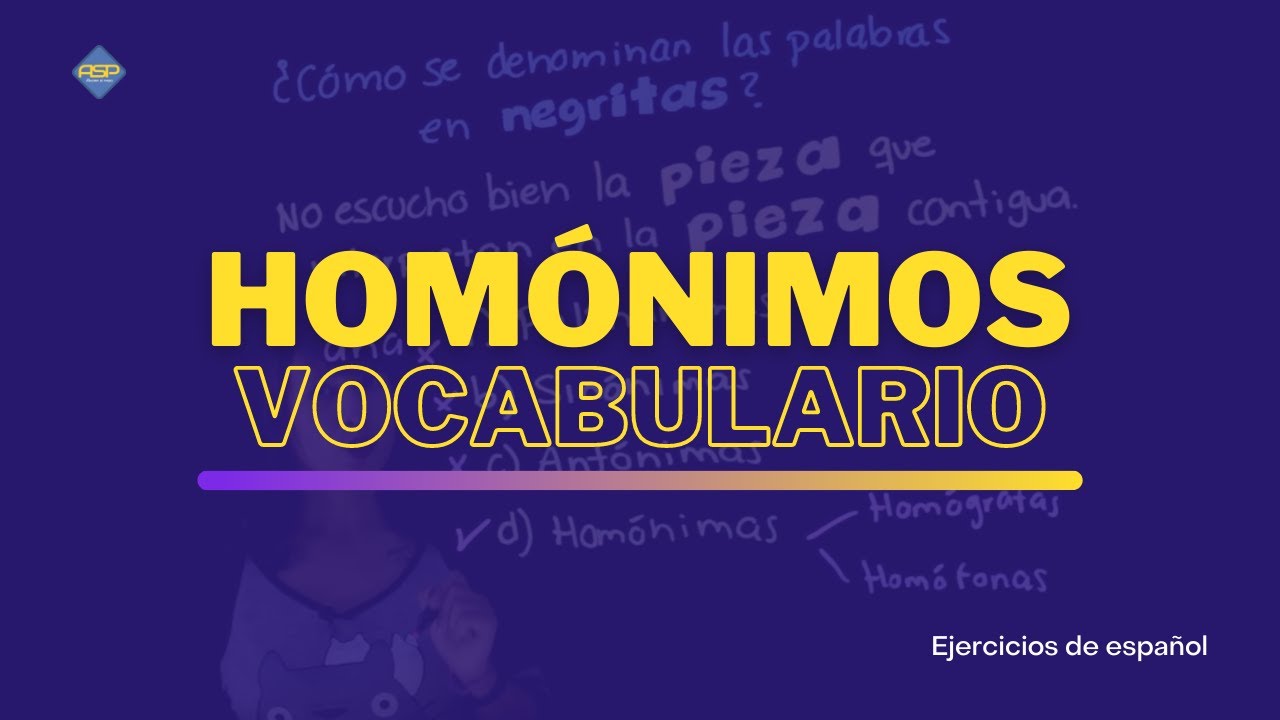 Homónimos » Ejercicios de Español - YouTube