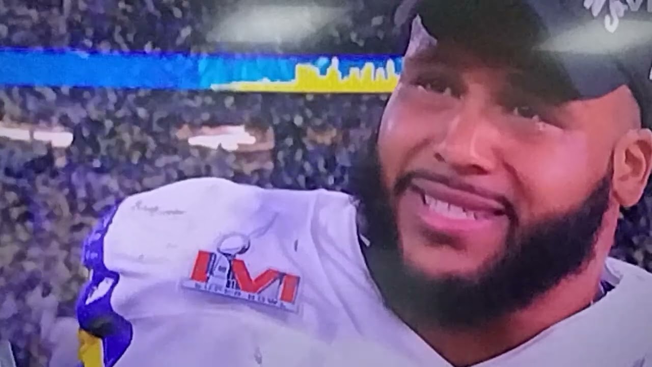 Aaron Donald crying & calling a female a "MAN" on a national televised ...