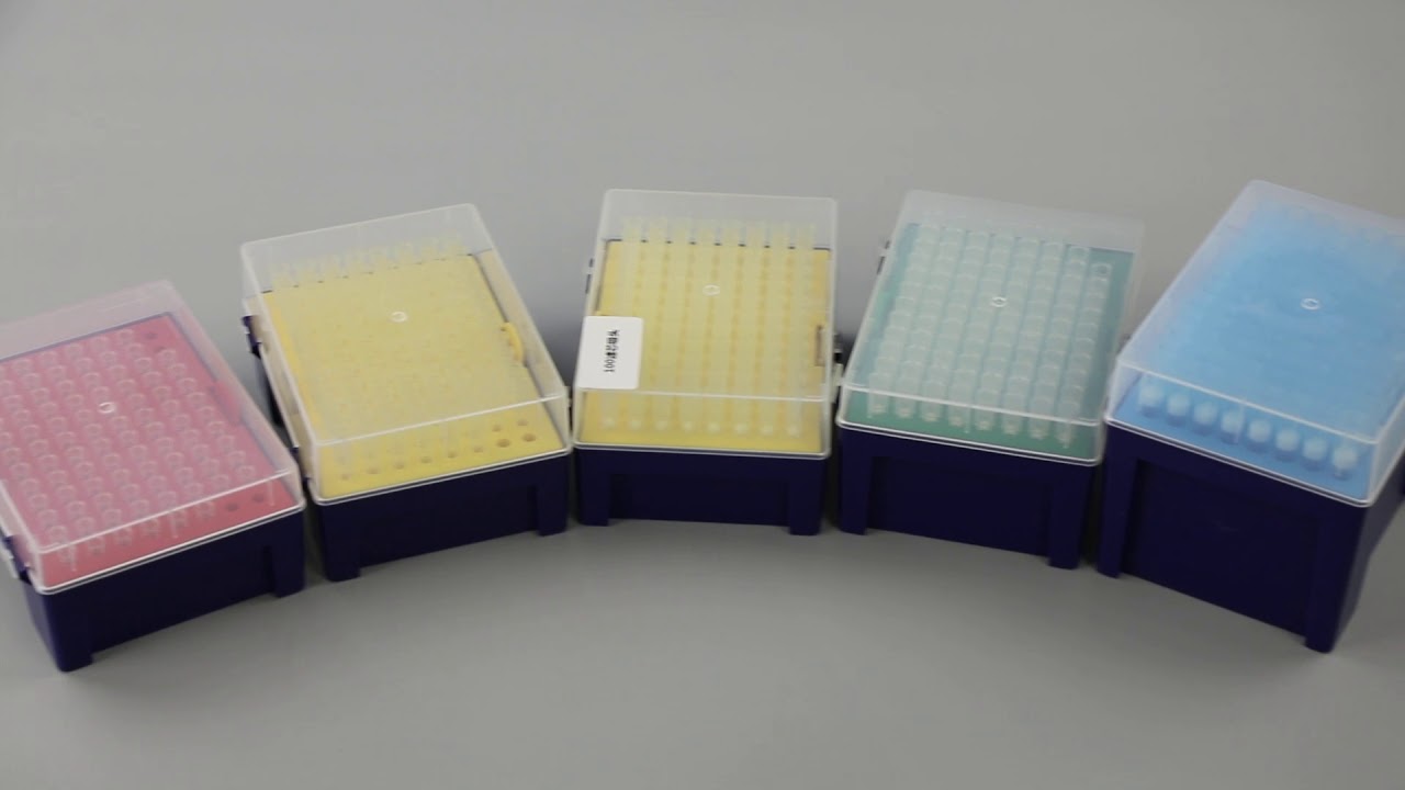 Pipette Tip Box With Filter Tips 10-1250ul - YouTube