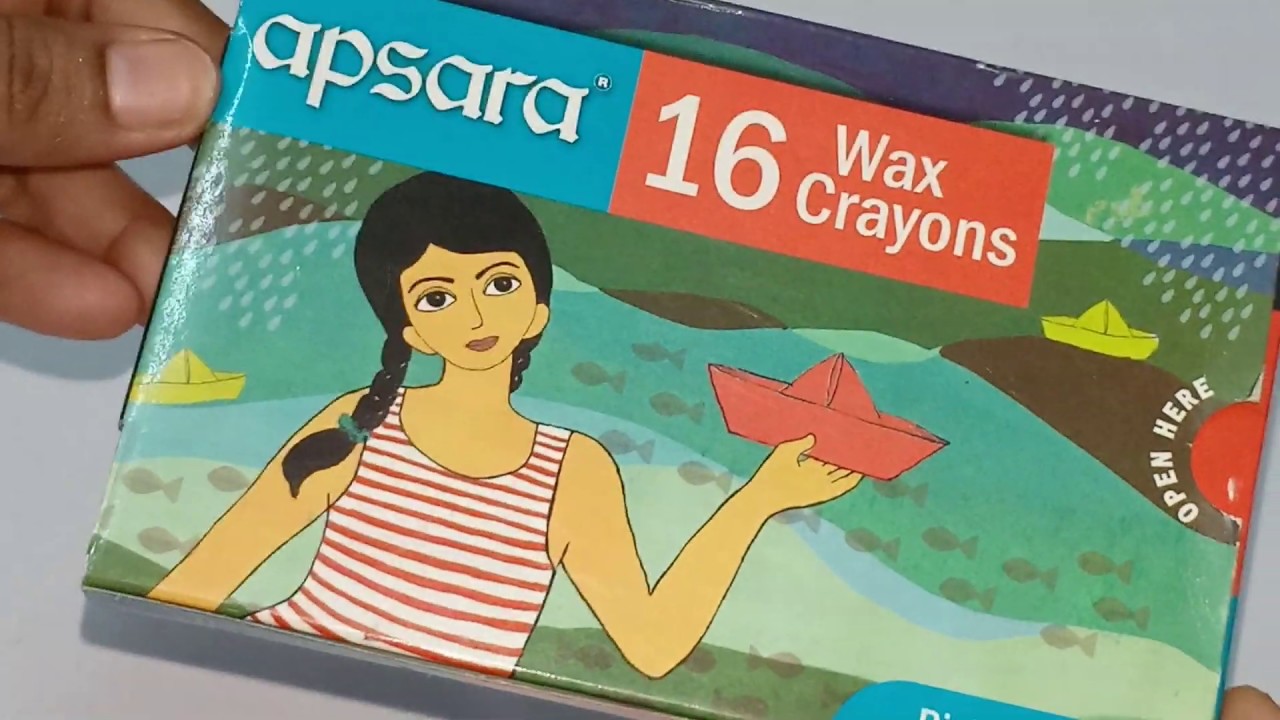 Apsara wax crayons 16 rich colours - YouTube