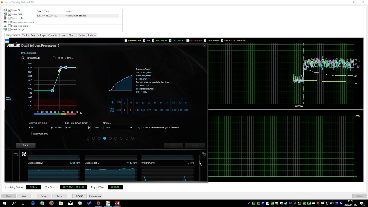 AIDA64 Extreme Edition System Stability Test - ASUS AI Suite 3 Fan ...