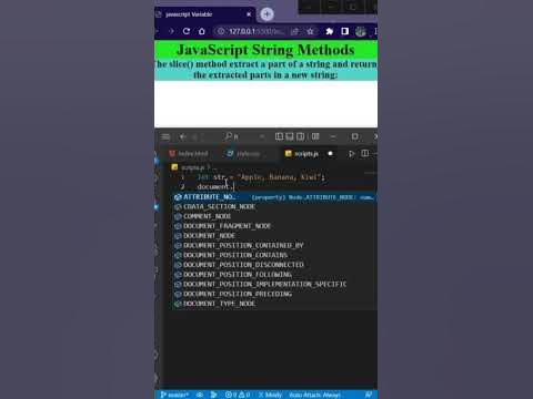 Javascript Tutorial | Javascript String Methods | Javascript Slice String #shorts #javascript ...