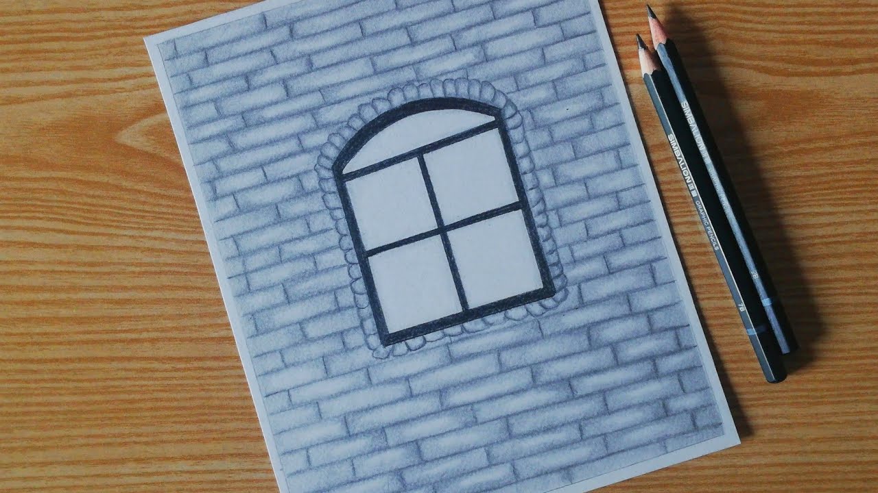 Window scene drawing by using 2B and 7B graphic pencils ||Yahya Dreams ...