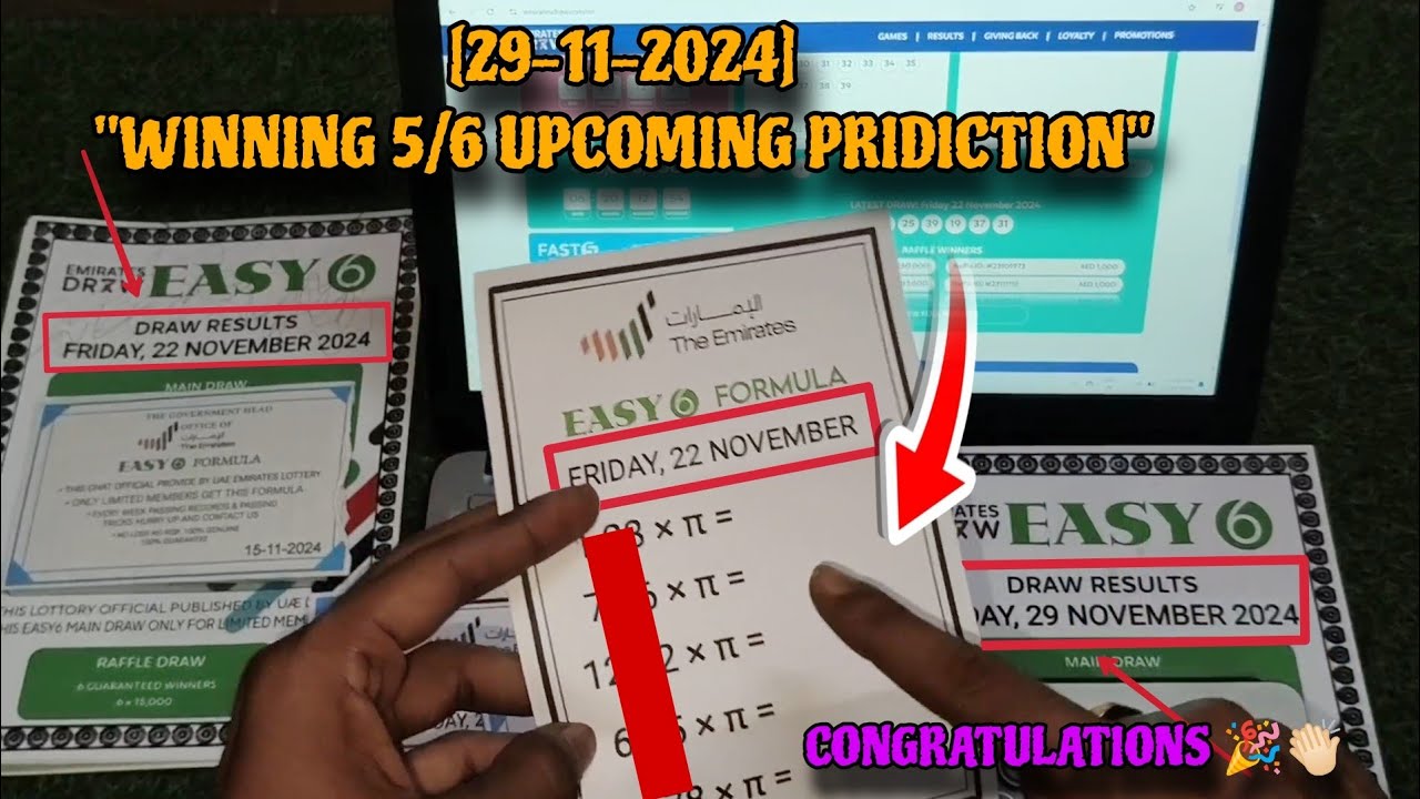 Emirates Draw 29-11-2024 Easy 6 Emirates Draw Prediction Result 100% ...