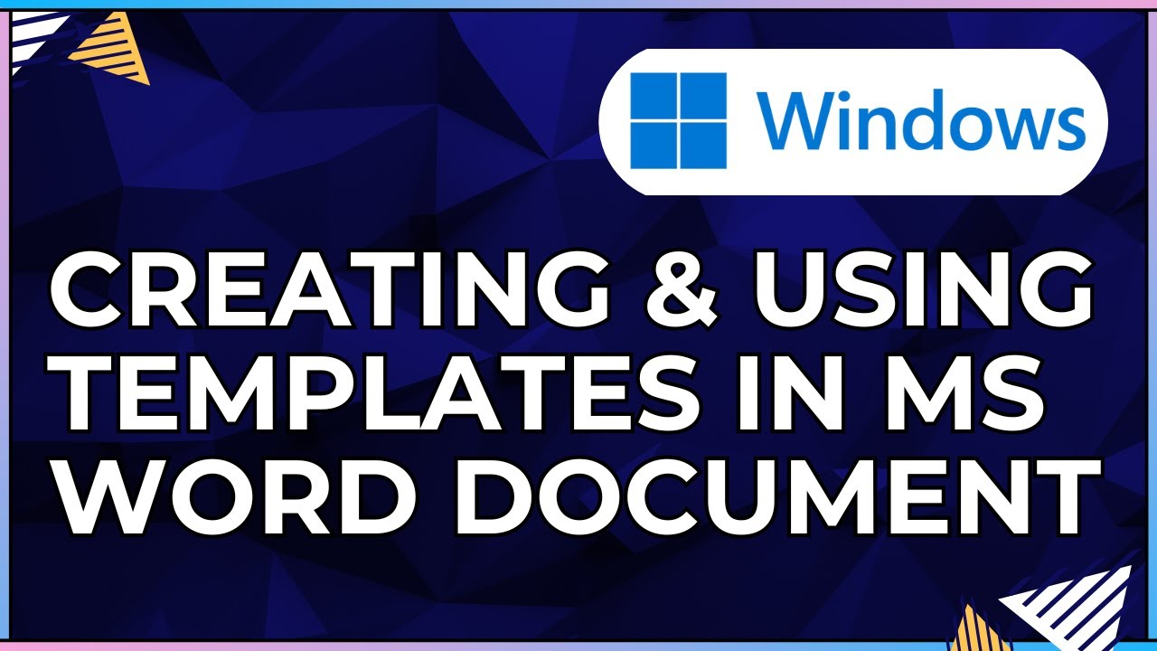 How To Create and Use Templates In a Microsoft Word Document-For ...