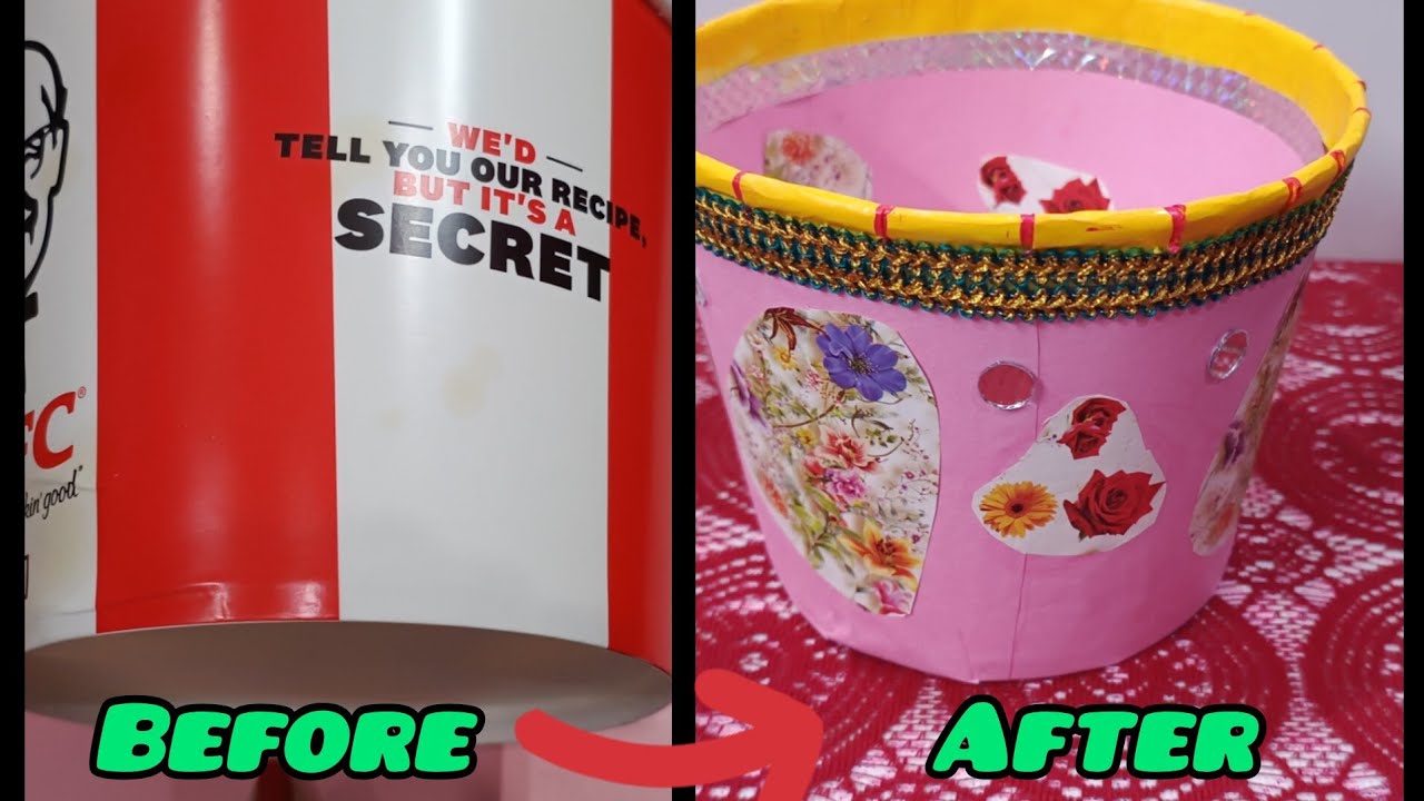 Reuse of waste KFC bucket||diy KFC bucket makeover ||creative and fun ...