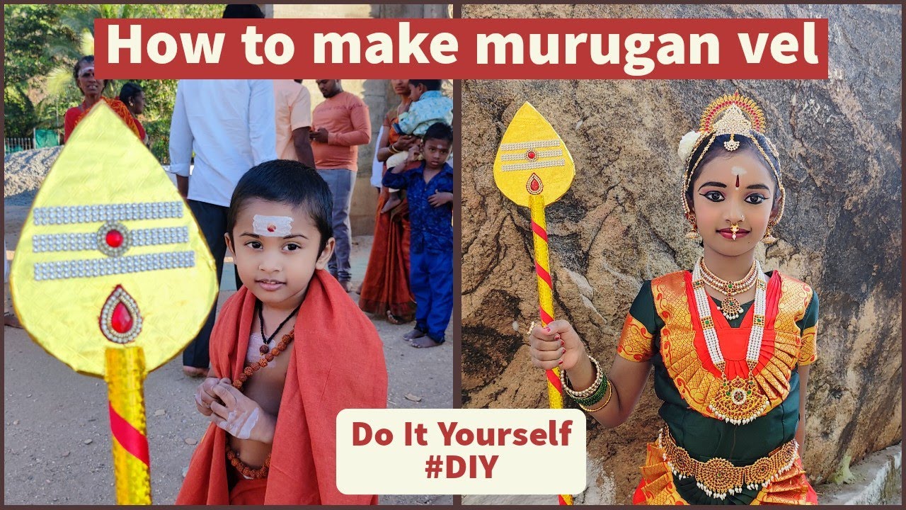 How to make murugan vel | முருகன் வேல் செய்வது எப்படி ? - DIY at home ...