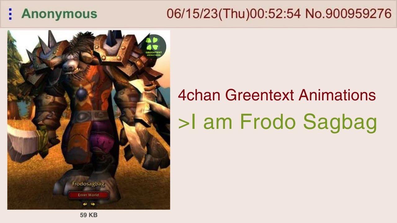 Anon meets Frodo Sagbag | 4chan Greentext Animations - YouTube