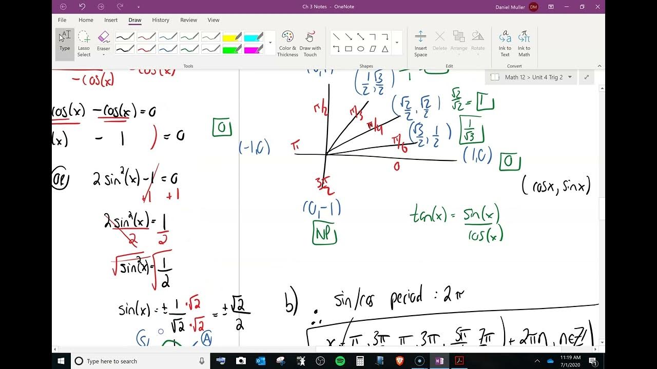 Unit 4 Chapter 3 Trig Solving Part 5 - YouTube