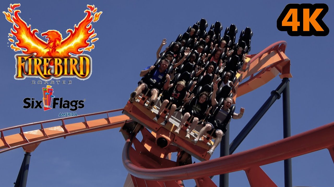 Firebird 4K | Six Flags America | New For 2019 Floorless Roller Coaster ...