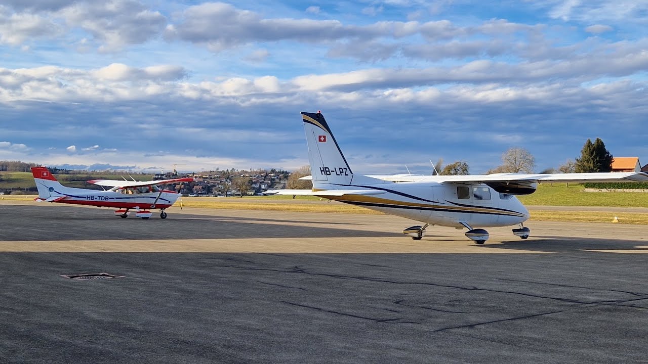 Spott LSGE Ecuvillence aerodrome runway 27 25.01.2025 cessna, piper ...