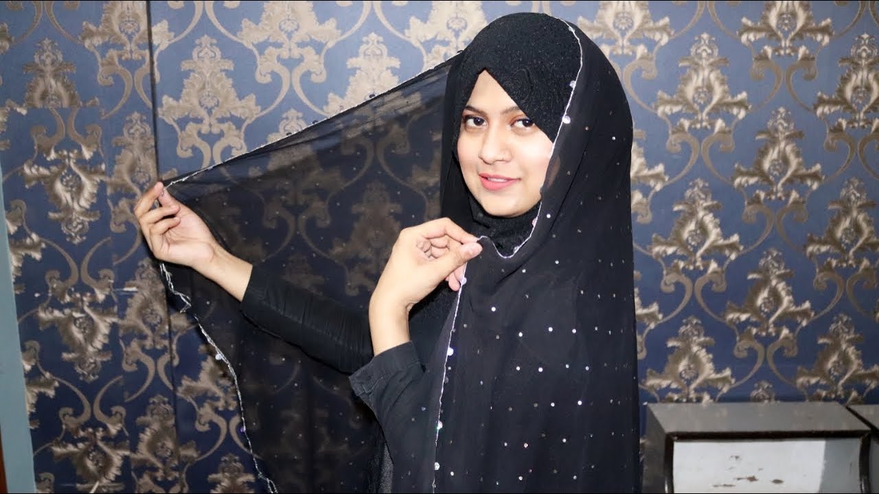 Black Dupatta Unique Hijab Tutorial 🧕💖 - YouTube