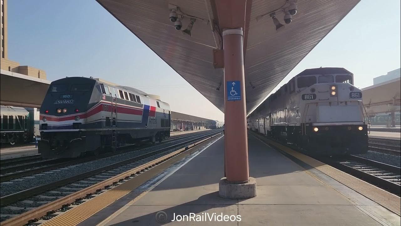 12/5/24 Pre: Metrolink 620 departs LAUPT ft. SCAX 861 leader & peek of AMTK 160-1 - YouTube