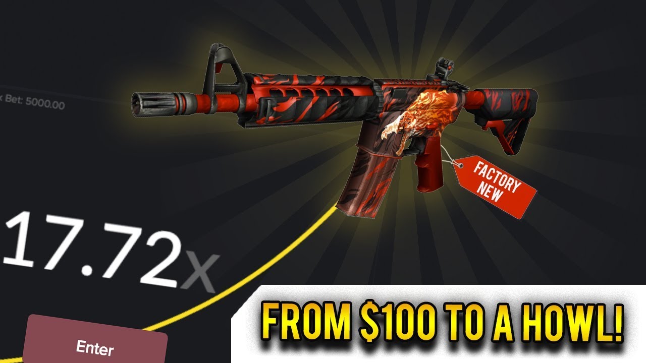$100 TO A FACTORY NEW M4A4 HOWL! - YouTube