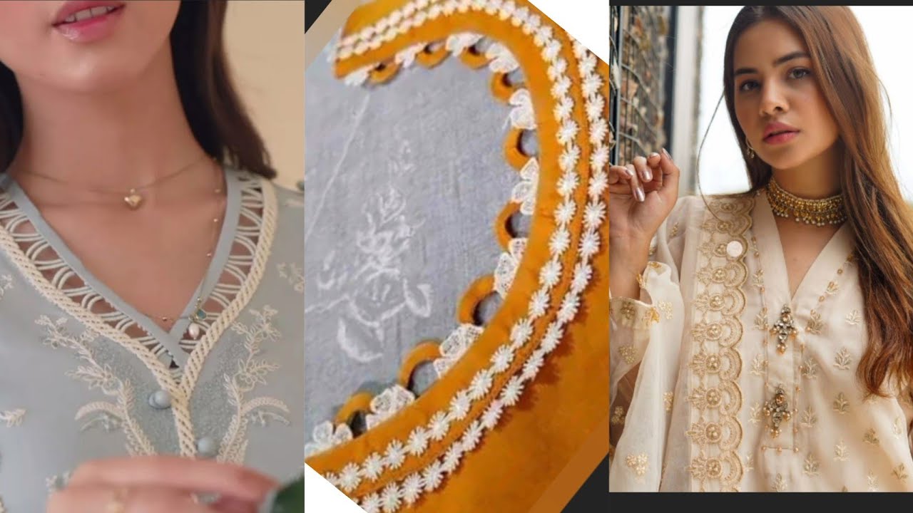 Latest neck designs 2023 new neck designs for Eid/neck designs - YouTube