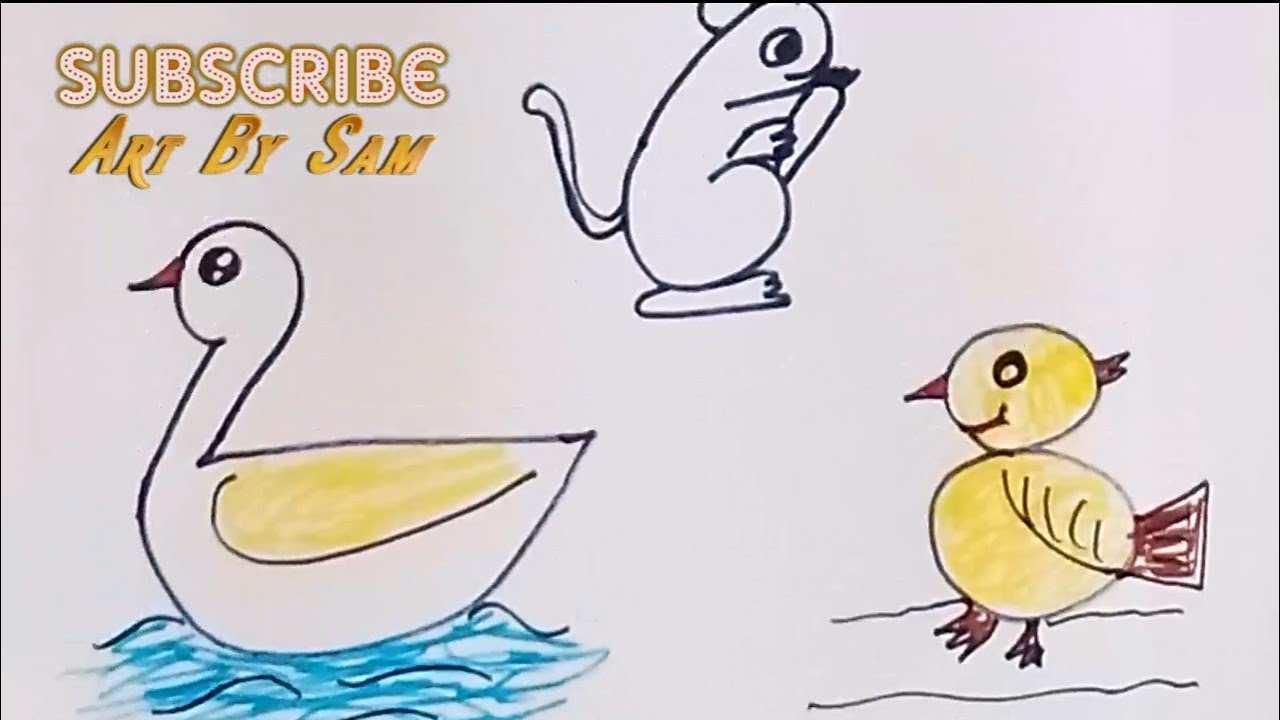 Very Easy Animals Drawings || Art By SAM - YouTube