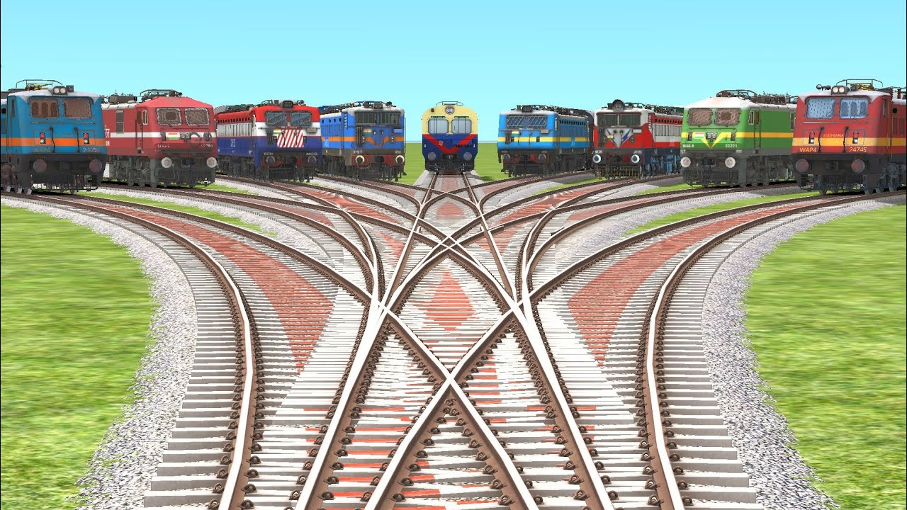 9 TRAIN CROSSING ON X & X CUT DIAMOND RAILROAD | Risky Railroad | Train ...