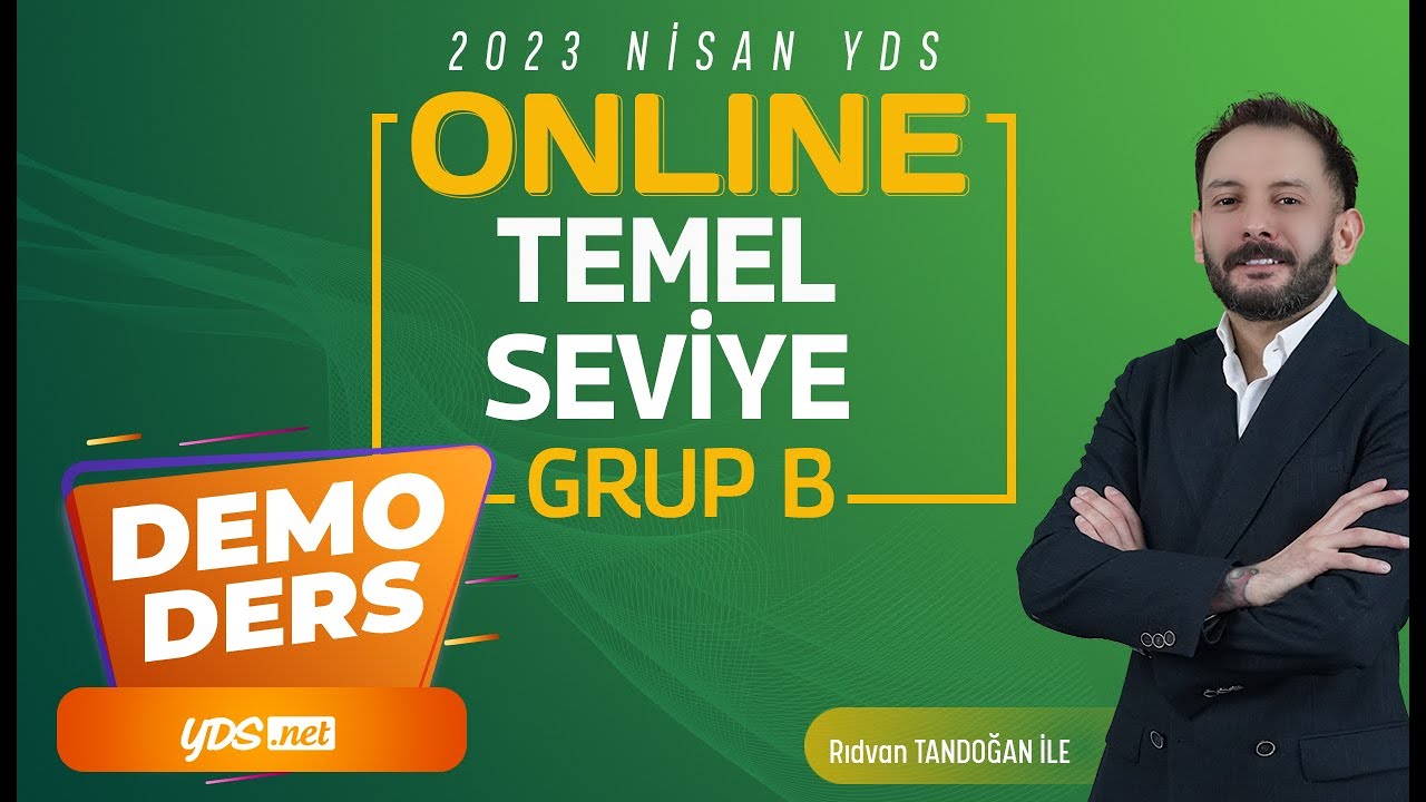 GRUP B YDS+YÖKDİL İLKBAHAR 2023 - Demo Ders - YouTube