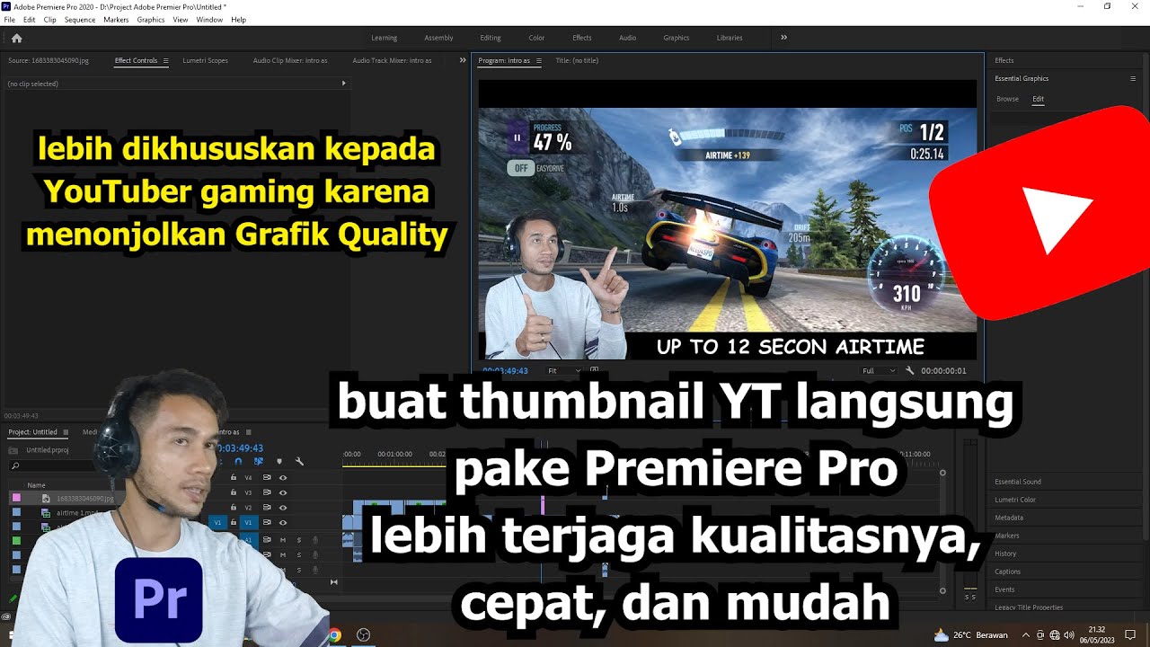 CARA BUAT THUMBNAIL HD PAKE ADOBE PREMIERE PRO DENGAN MUDAH - YouTube