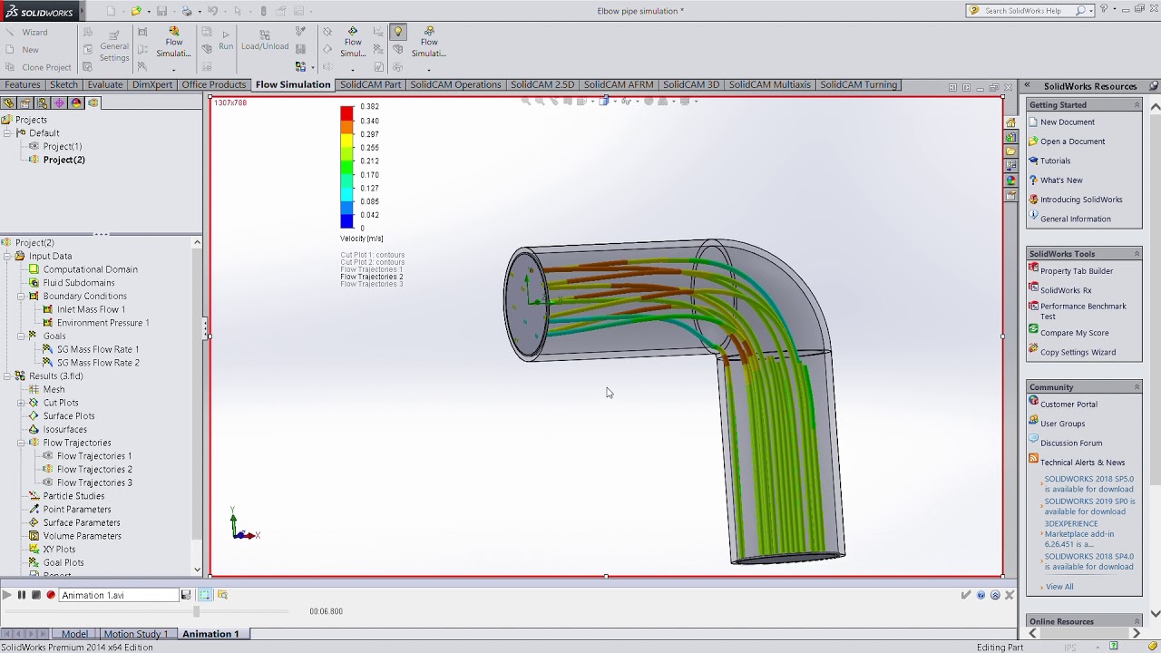 Internal pipe simulation - Solidworks - YouTube