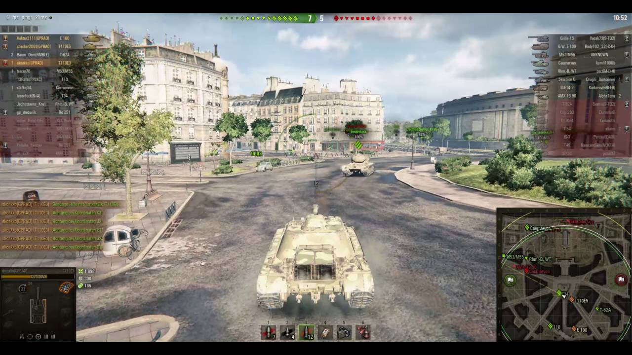 Sightseeing Tour MAP Paris mit T110E3 + E100 + T110E5 Platoon WORLD of ...