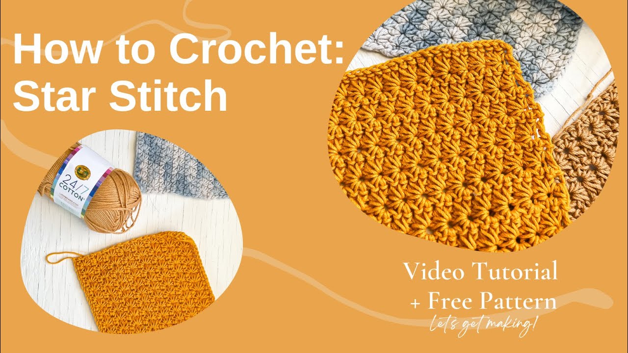 How to Crochet the Star Stitch - Free Dishcloth Pattern - YouTube