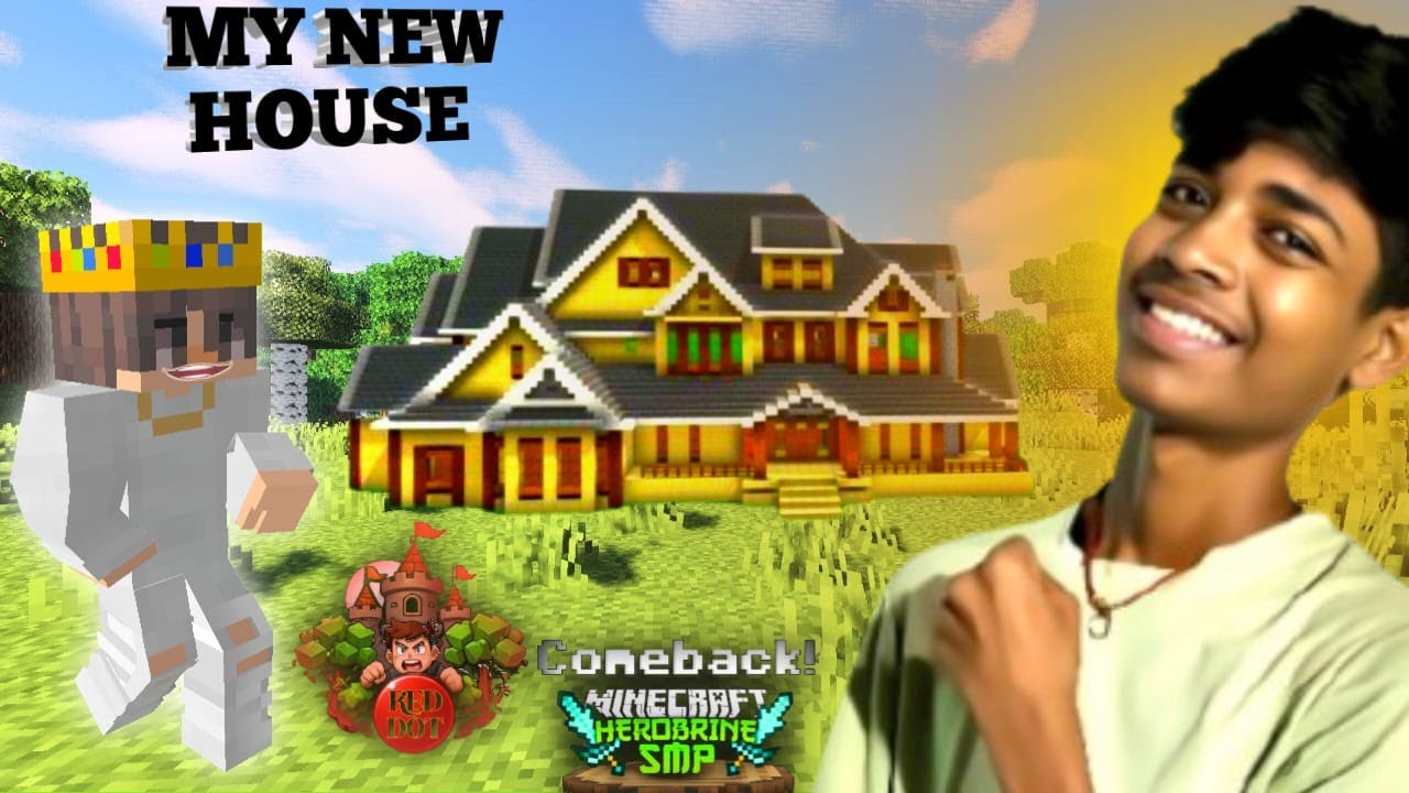 i build a home in RED DOT SMP🔴! Herobrine SMP😟 - YouTube