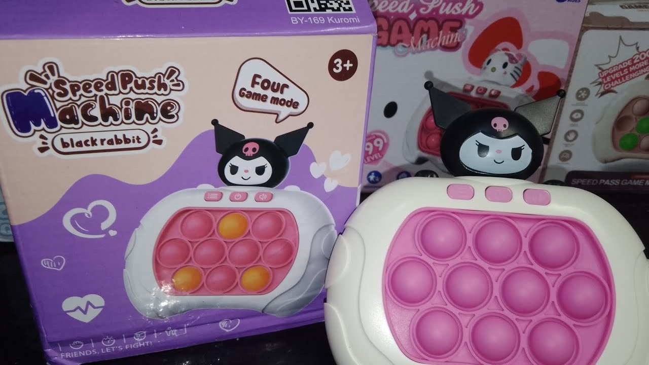 3 Minutes Satisfying with Unboxing Kurumi Fast Push Game Console Pop It ...